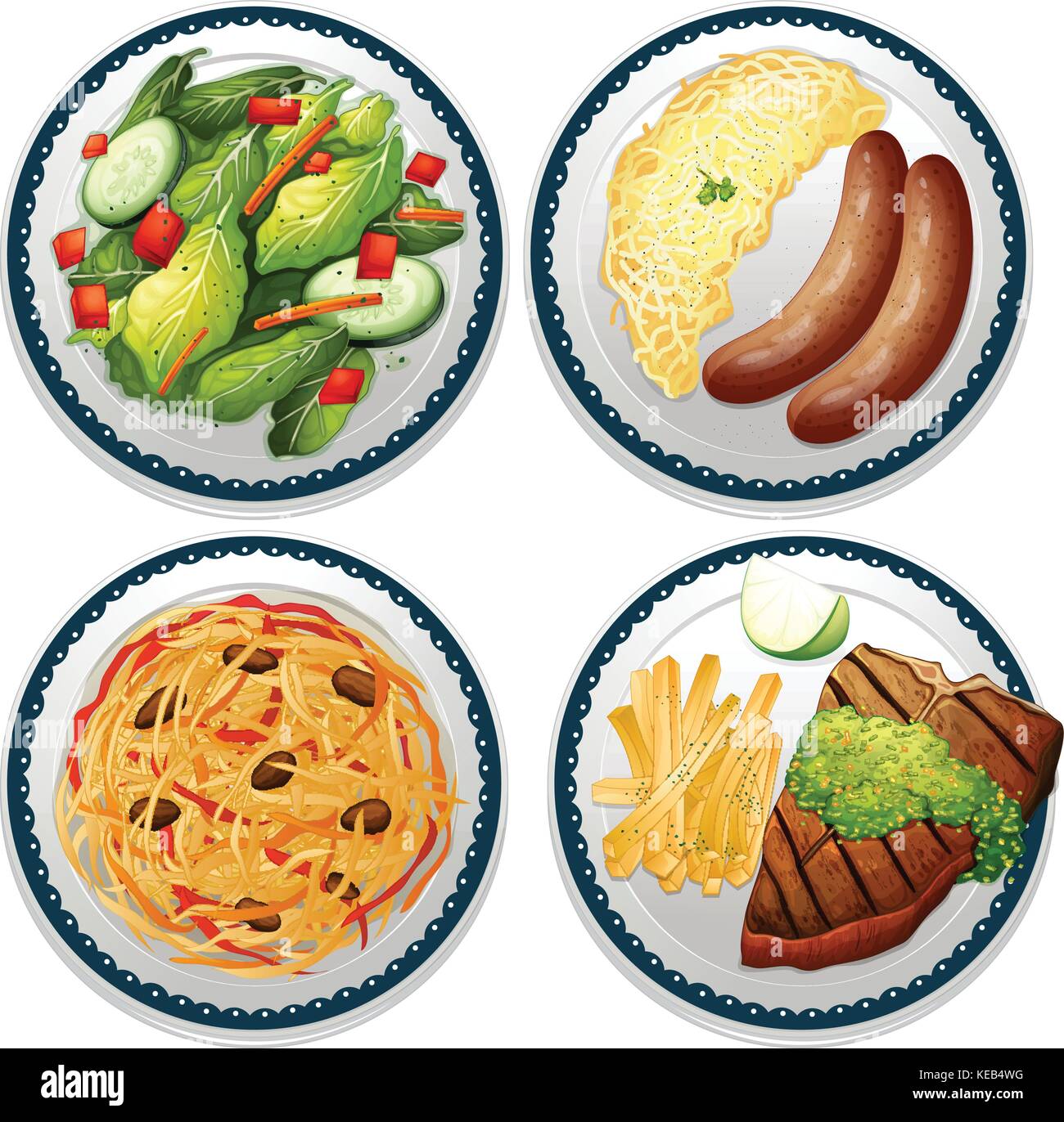 Main course salad Stock Vector Images - Alamy