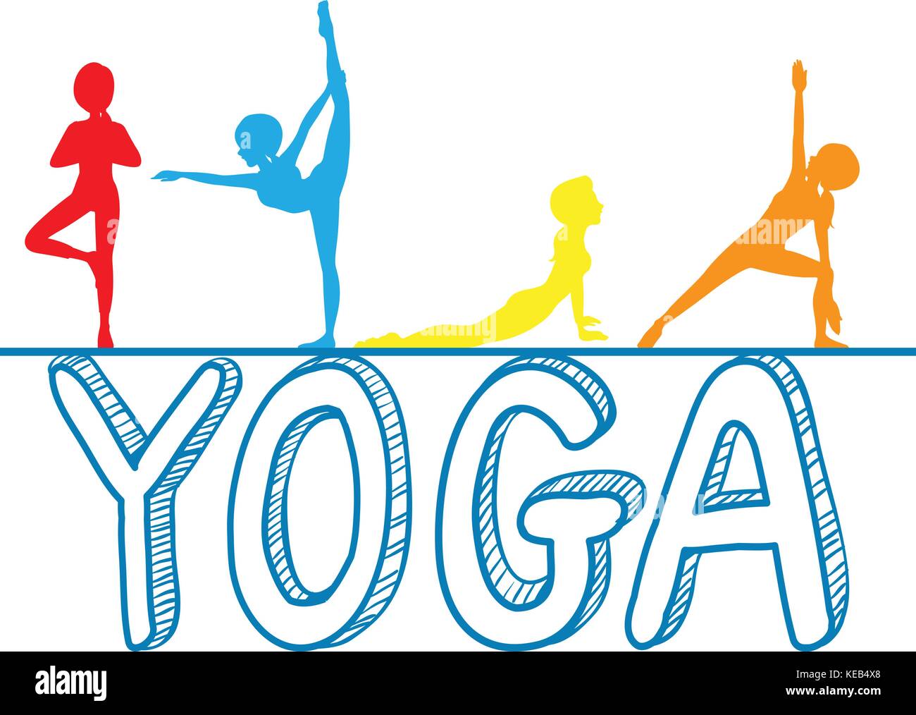 Poster of different yoga positions Stock Vector Image & Art - Alamy