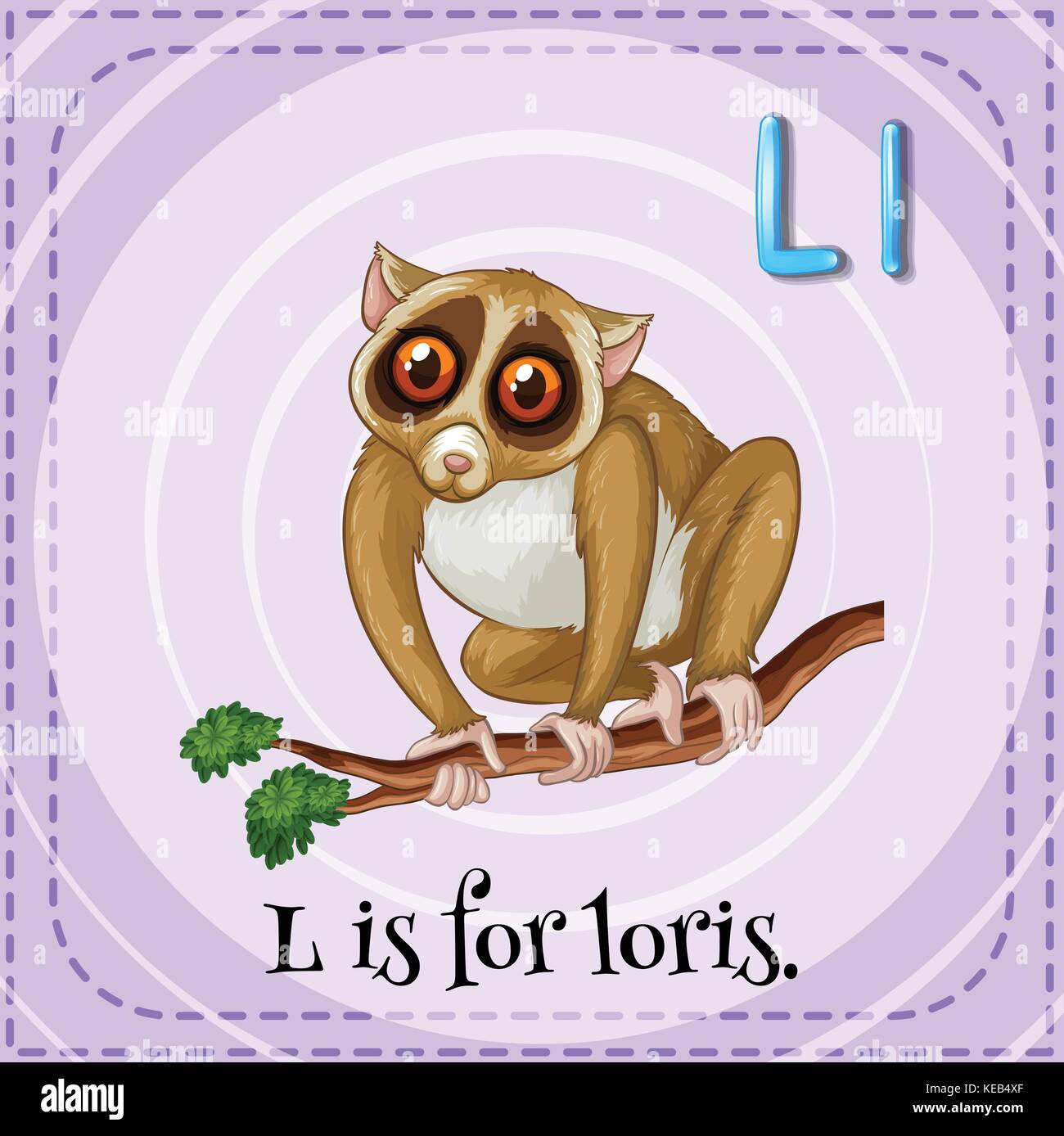 Flashcard alphabet L is for loris Stock Vector Image & Art - Alamy