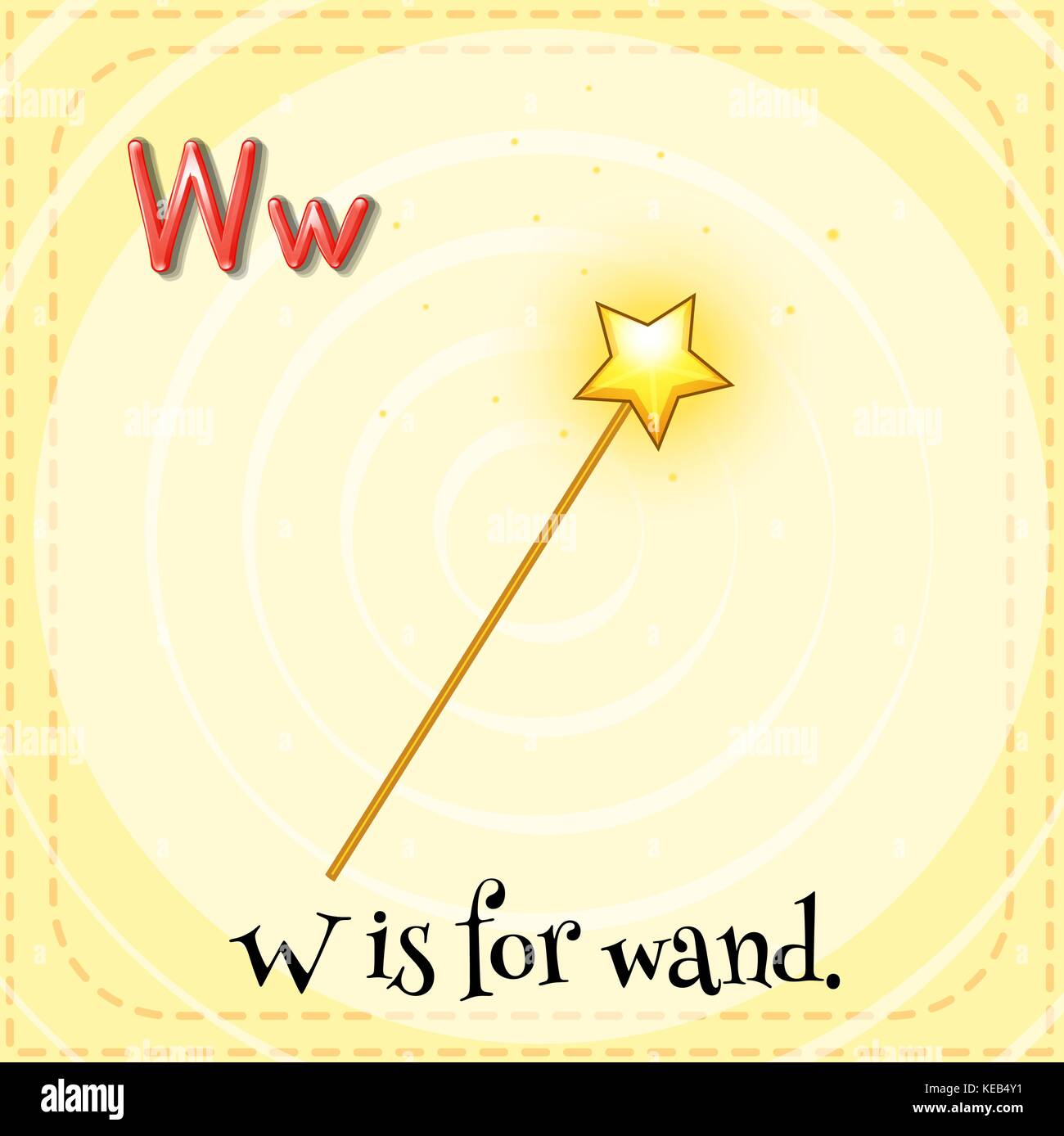 Flashcard letter W is for wand Stock Vector Image & Art - Alamy