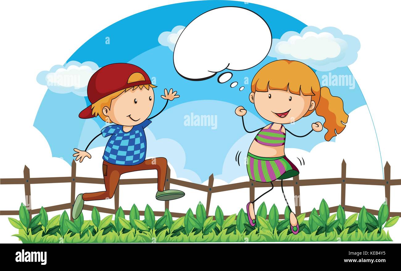 Children playing leaves Stock Vector Images - Alamy