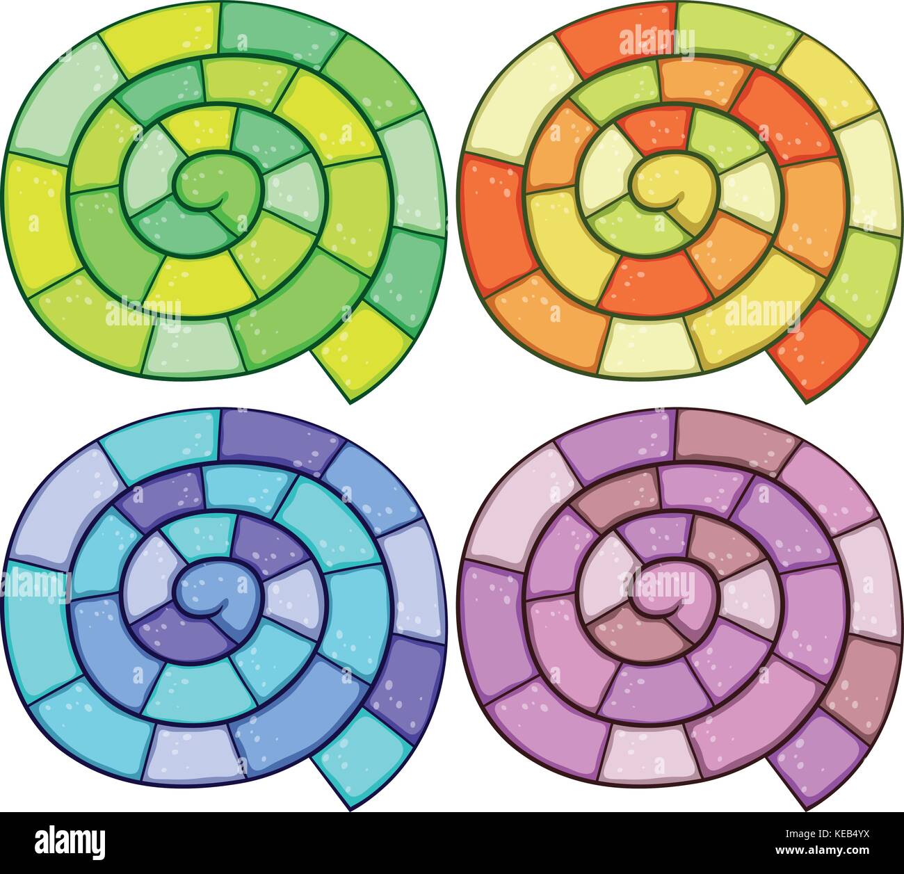 Illustration of four beautiful design of spirals Stock Vector Image ...