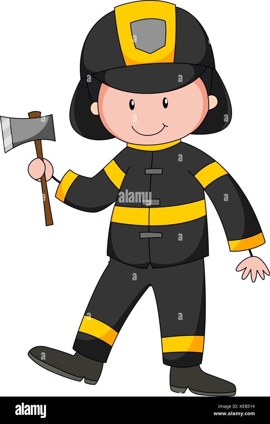 Fireman in emergency gear Stock Vector Images - Alamy