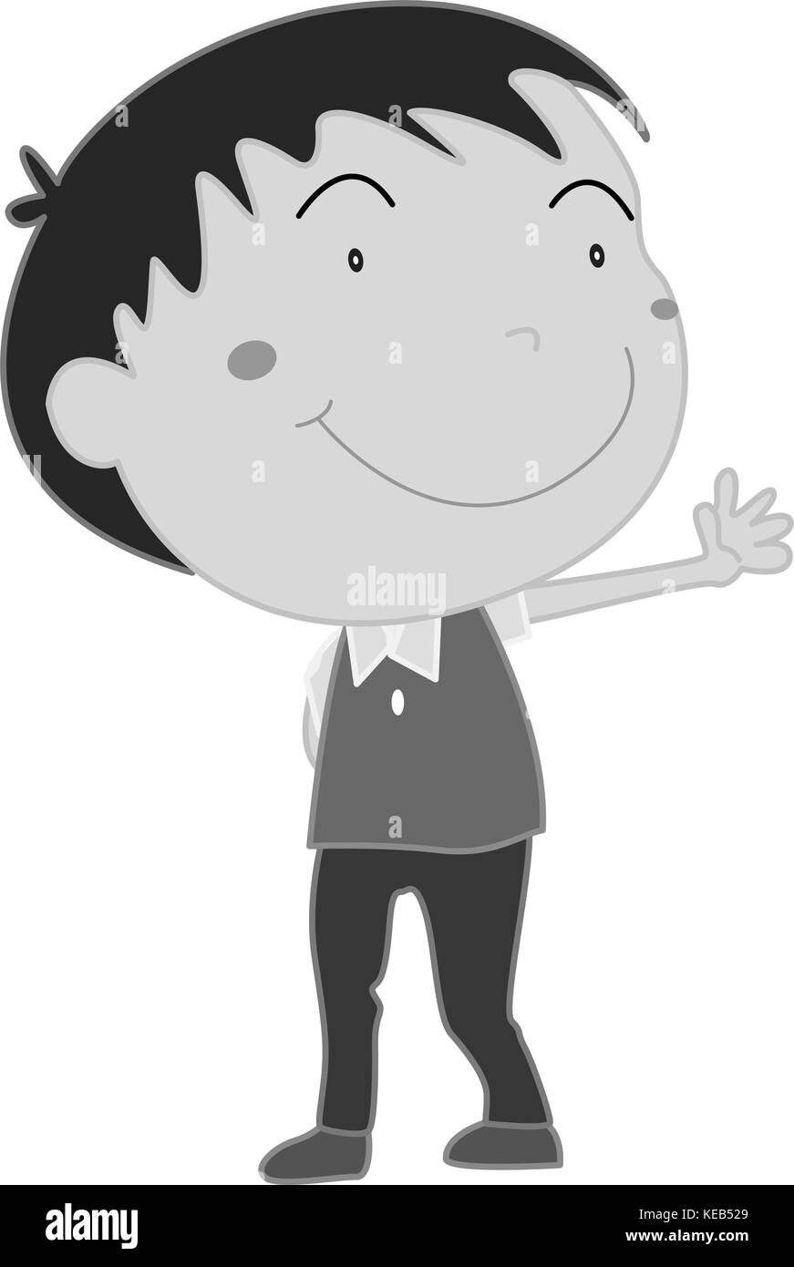 Little boy with his arm up waving Stock Vector Image & Art - Alamy