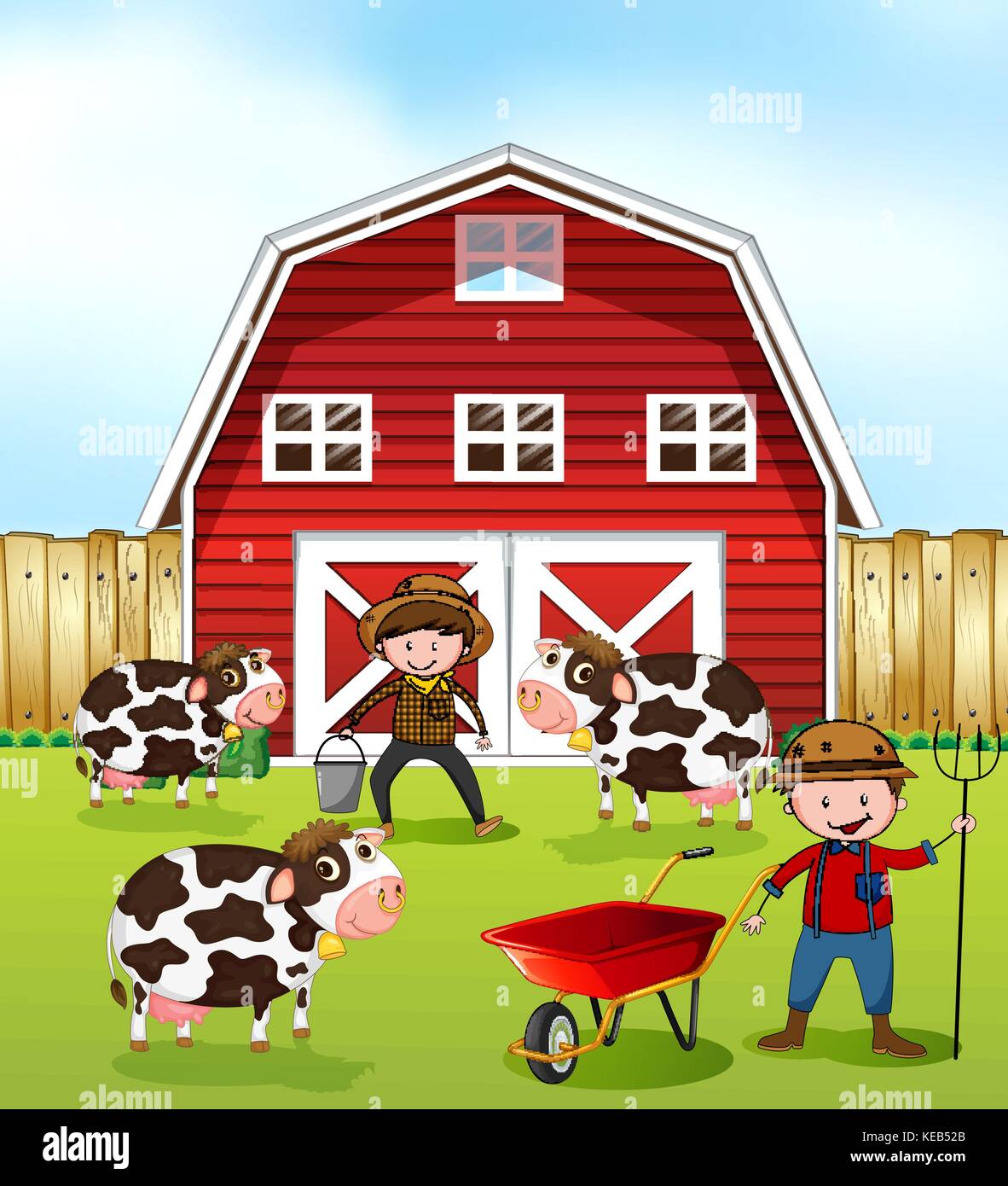Farmers and the cow cartoon hi-res stock photography and images - Alamy