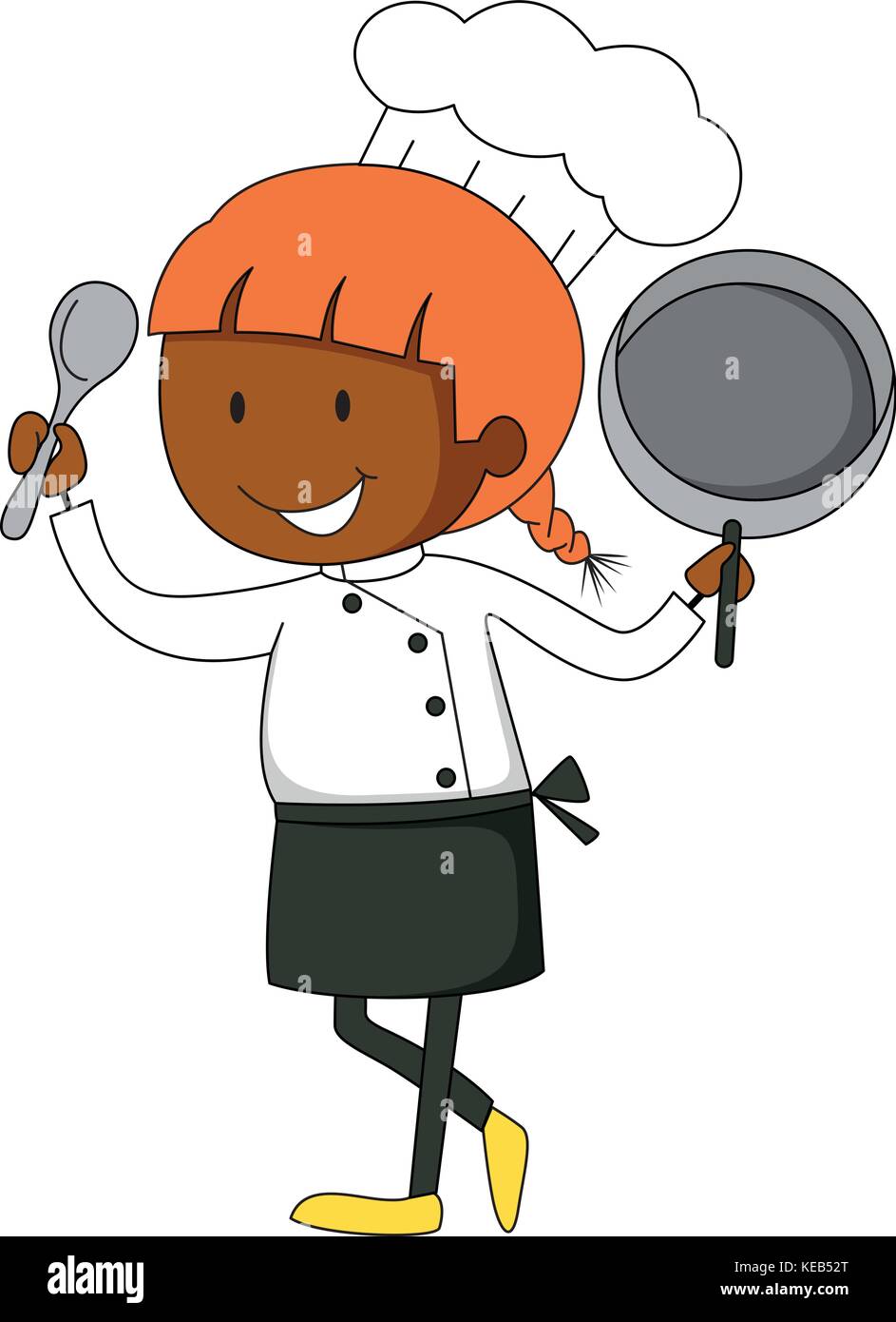 Woman frying pan Stock Vector Images - Alamy