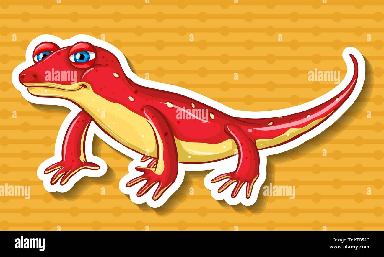 Red lizard on yellow background Stock Vector Image & Art - Alamy