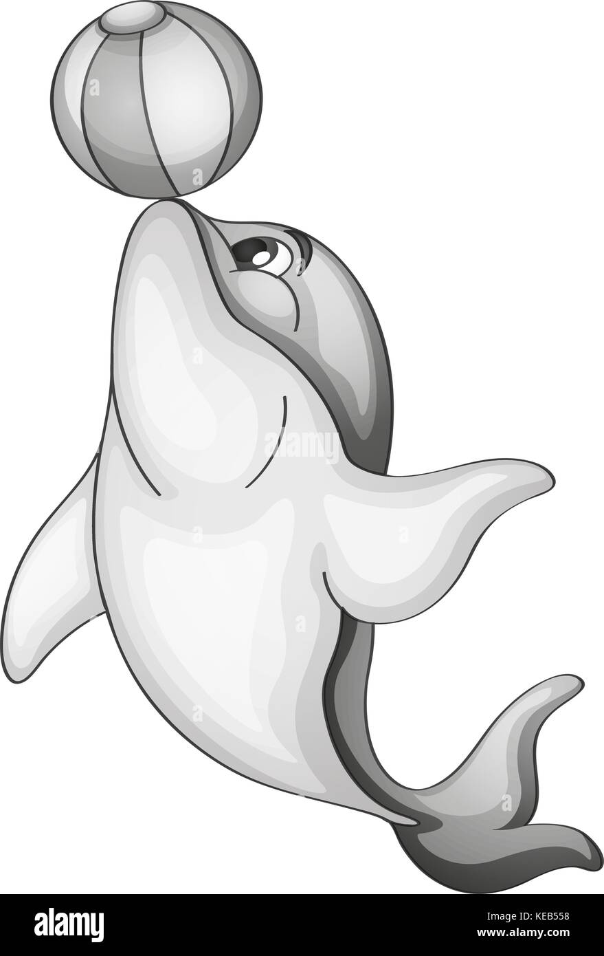 Dolphin playing with beach ball Stock Vector Image & Art - Alamy