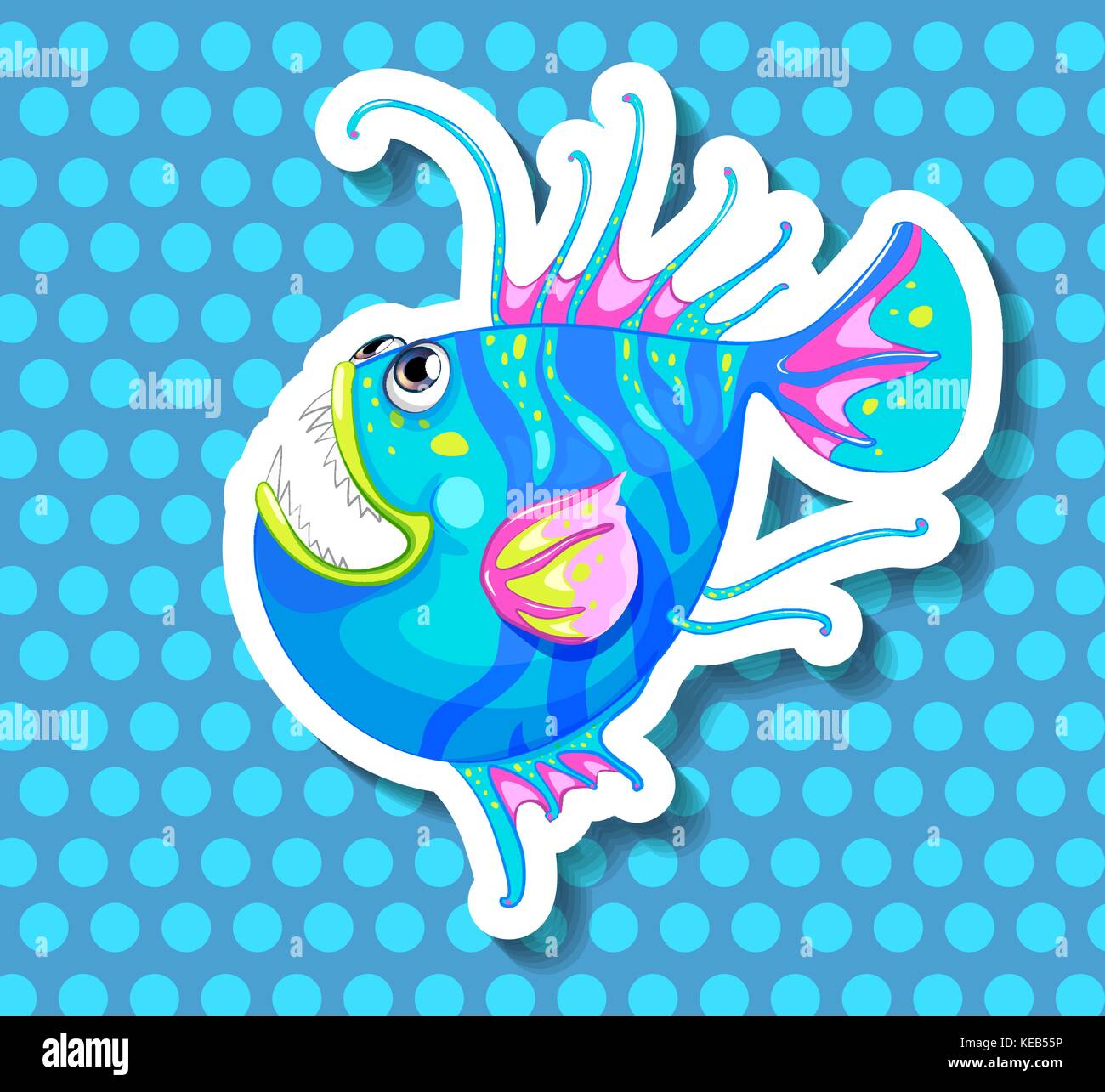 Closeup fancy fish swimming with blue background Stock Vector Image ...