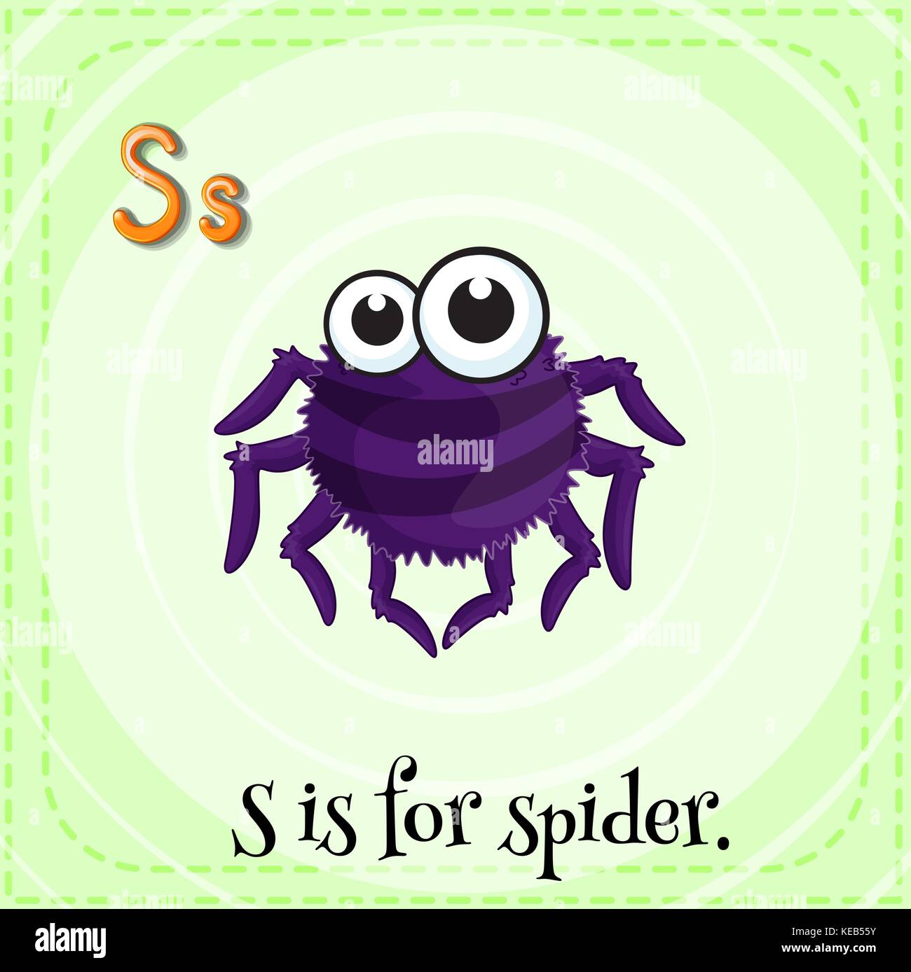 Flashcard letter S is for spider Stock Vector Image & Art - Alamy
