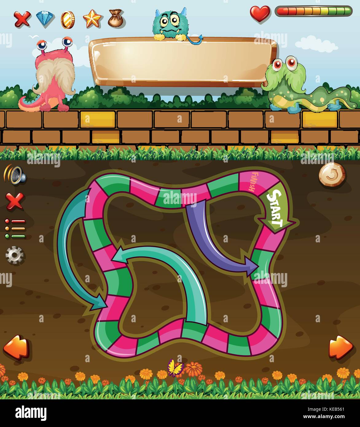 Maze game template with many monsters Stock Vector Image & Art - Alamy