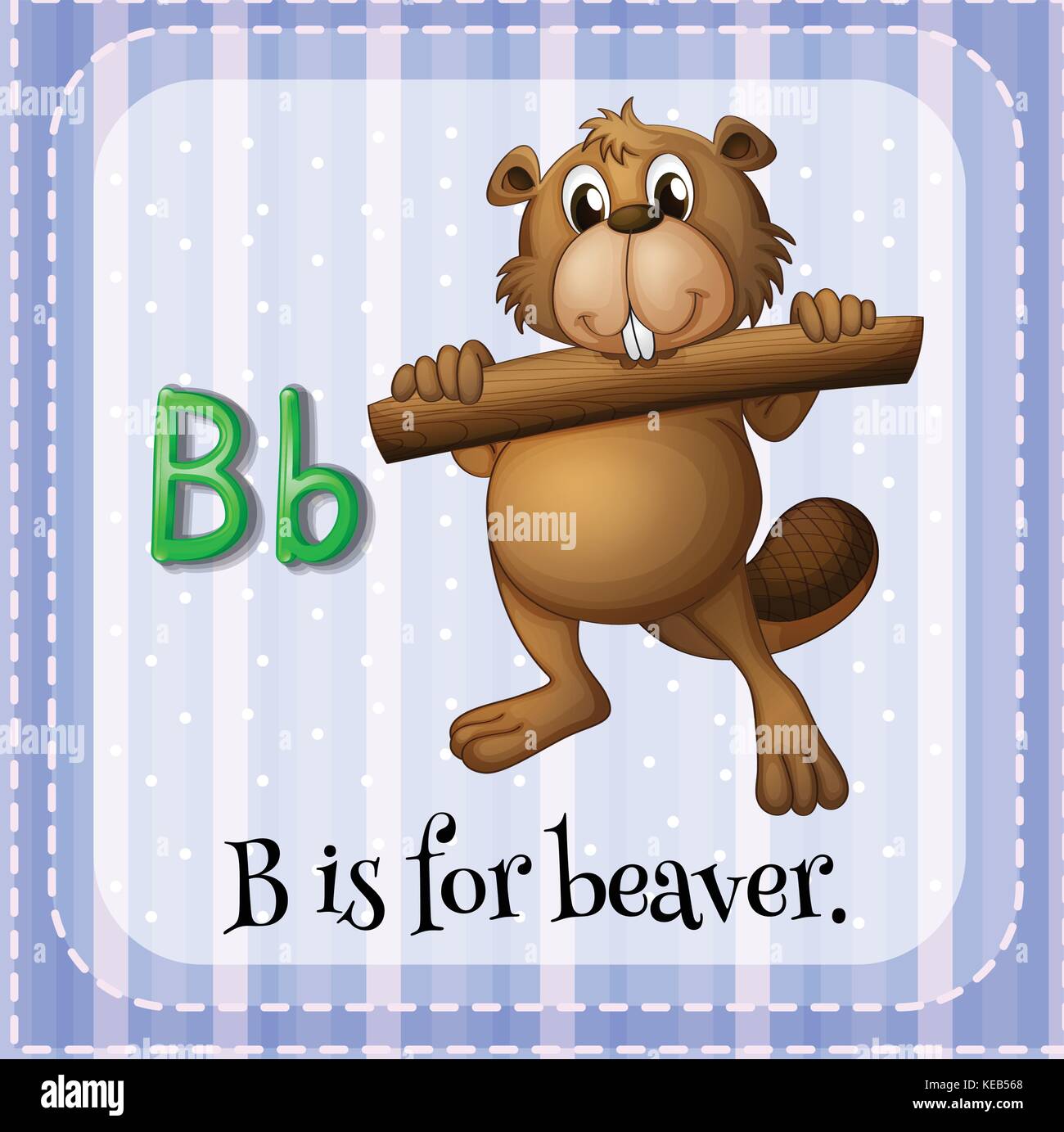 Flashcard letter B is for beaver Stock Vector Image & Art - Alamy