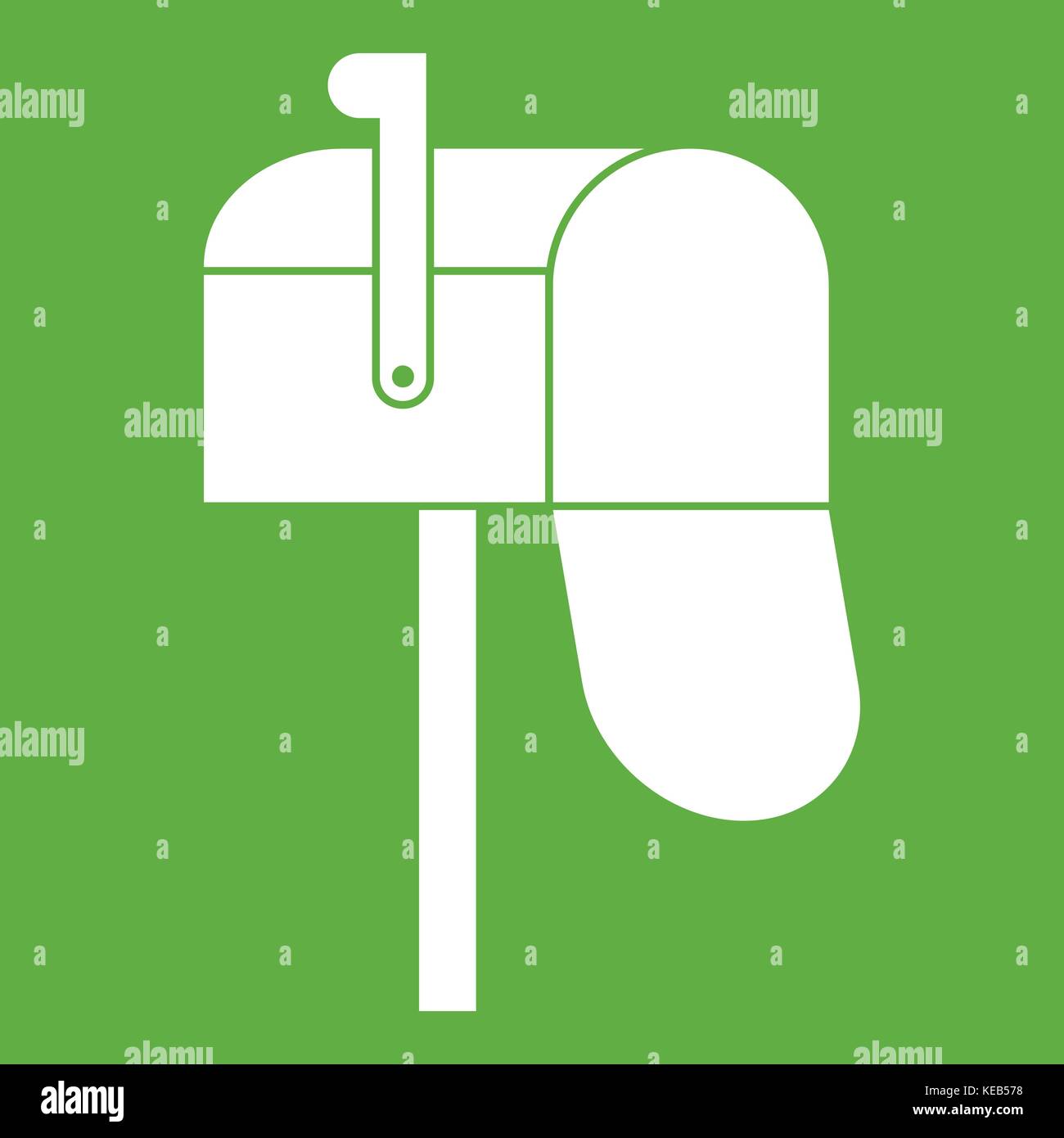 Open mailbox icon green Stock Vector Image & Art - Alamy