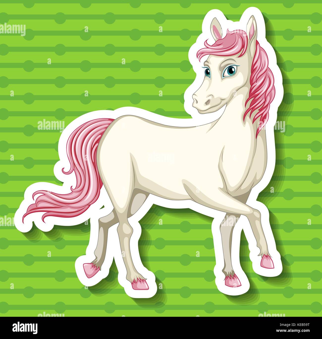 Close up white horse with pink tail Stock Vector Image & Art - Alamy