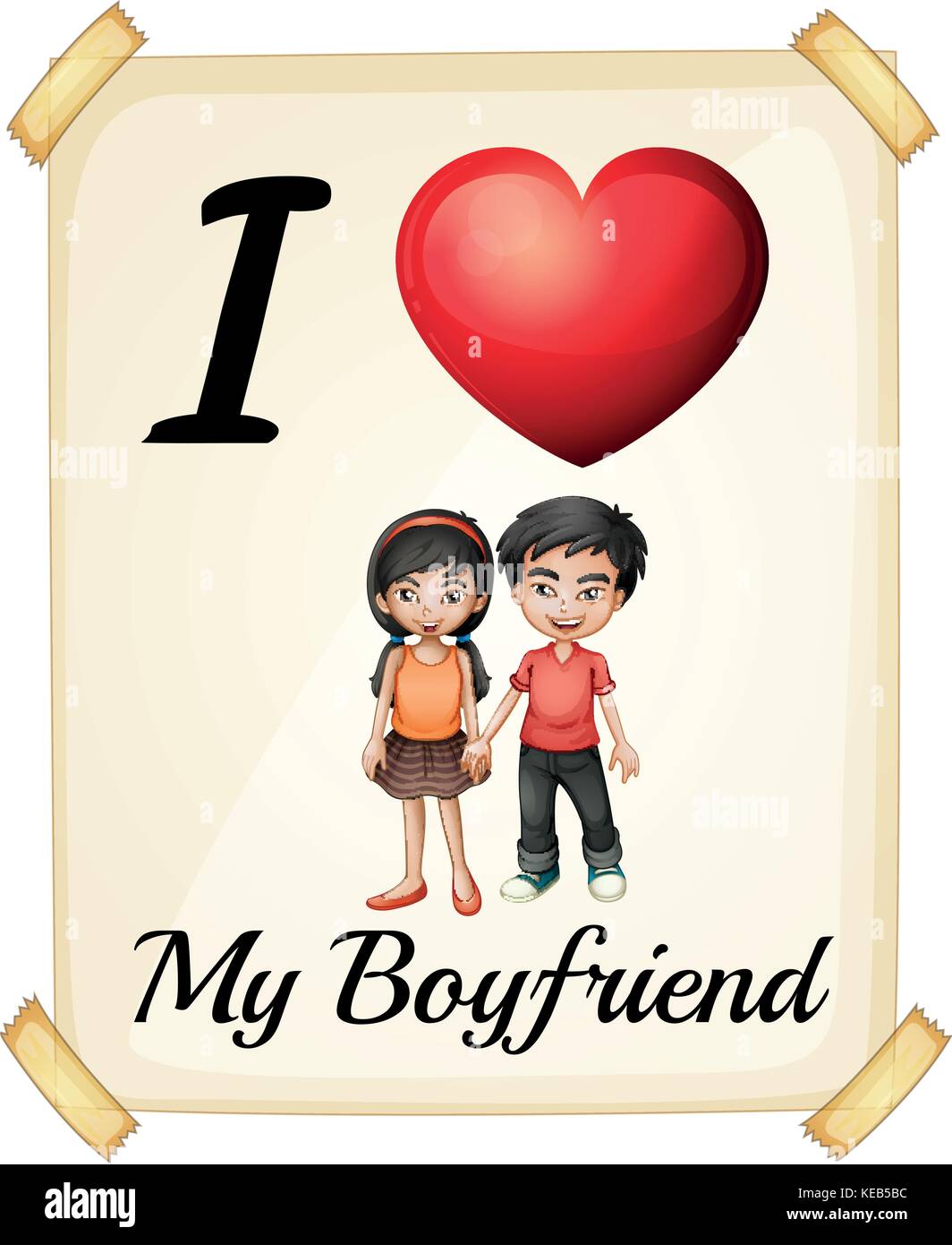Illustration of I love my boyfriend sign Stock Vector Image & Art - Alamy
