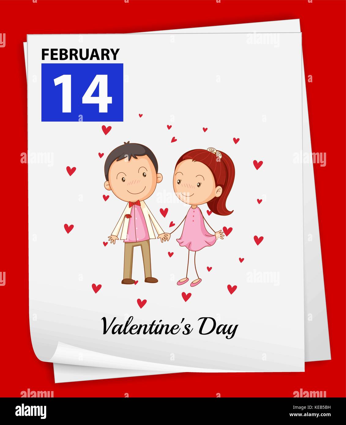 Illustration of February 14 is Valentine Stock Vector Image & Art - Alamy