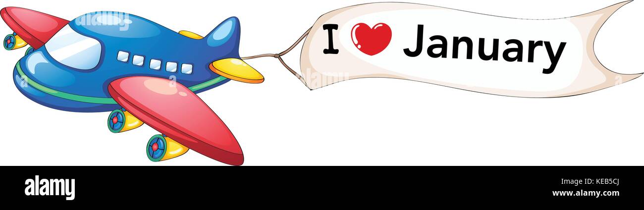 Illustration of i love january banner Stock Vector Image & Art - Alamy