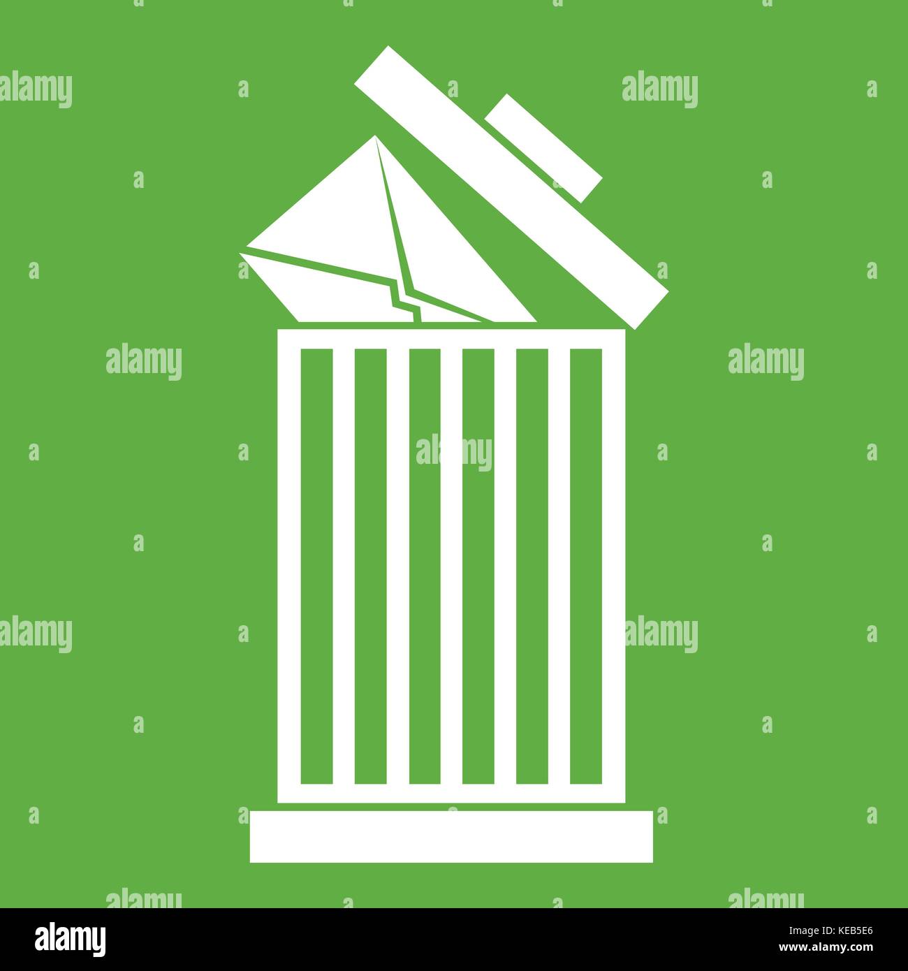 Envelope in trash bin icon green Stock Vector Image & Art - Alamy