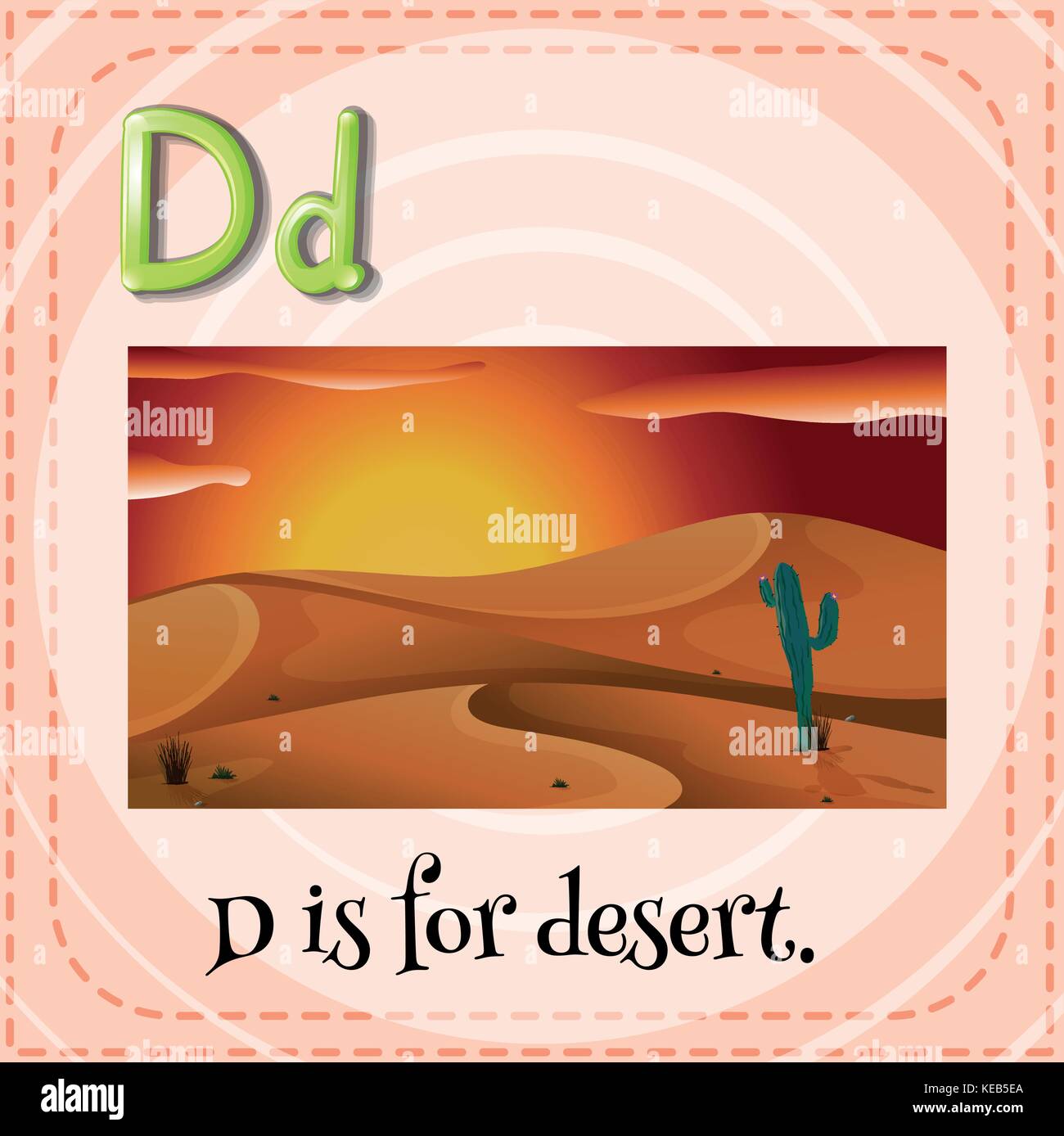 Flashcard alphabet D is for desert Stock Vector Image & Art - Alamy
