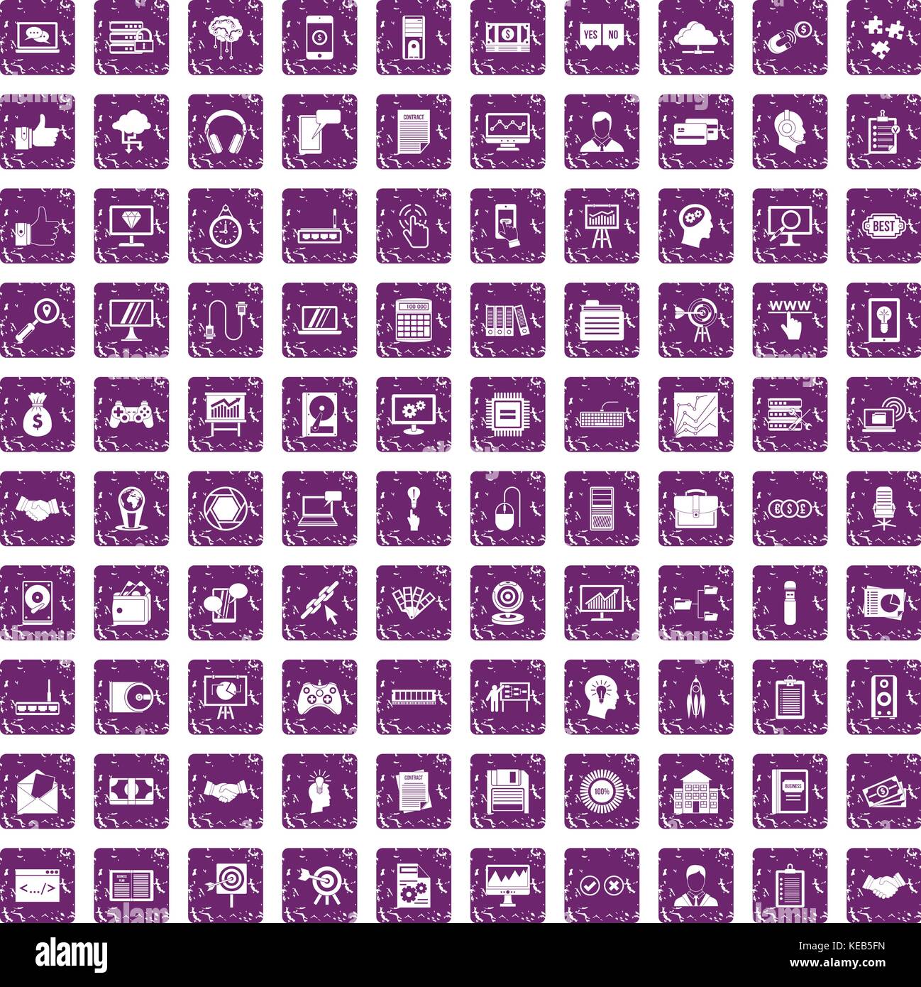100 web development icons set grunge purple Stock Vector Image & Art ...