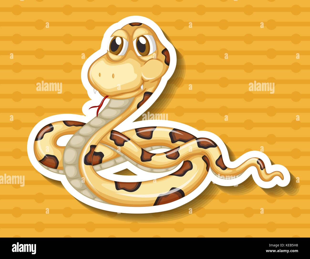 Closeup poisonous snake on yellow background Stock Vector Image & Art ...