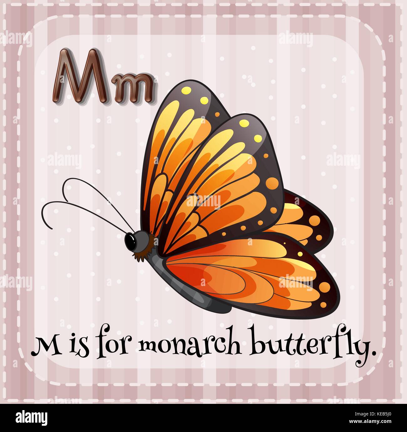 Flashcard letter M is for monarch butterfly Stock Vector Image & Art ...