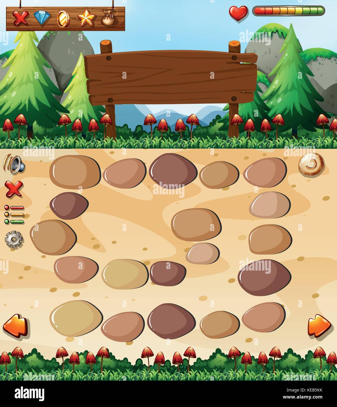 Boardgame template with nature scene Stock Vector Image & Art - Alamy