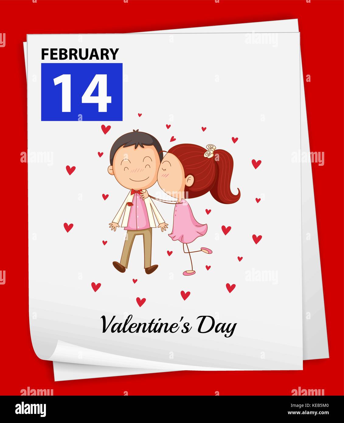 Illustration of February 14 is Valentine Stock Vector Image & Art - Alamy
