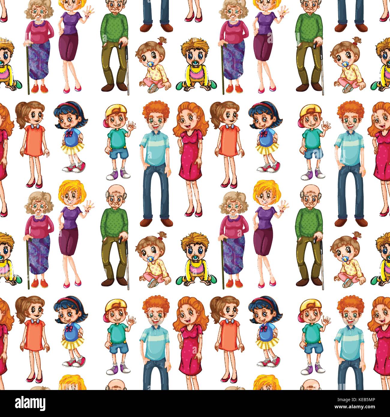 Seamless family members in different ages Stock Vector Image & Art - Alamy