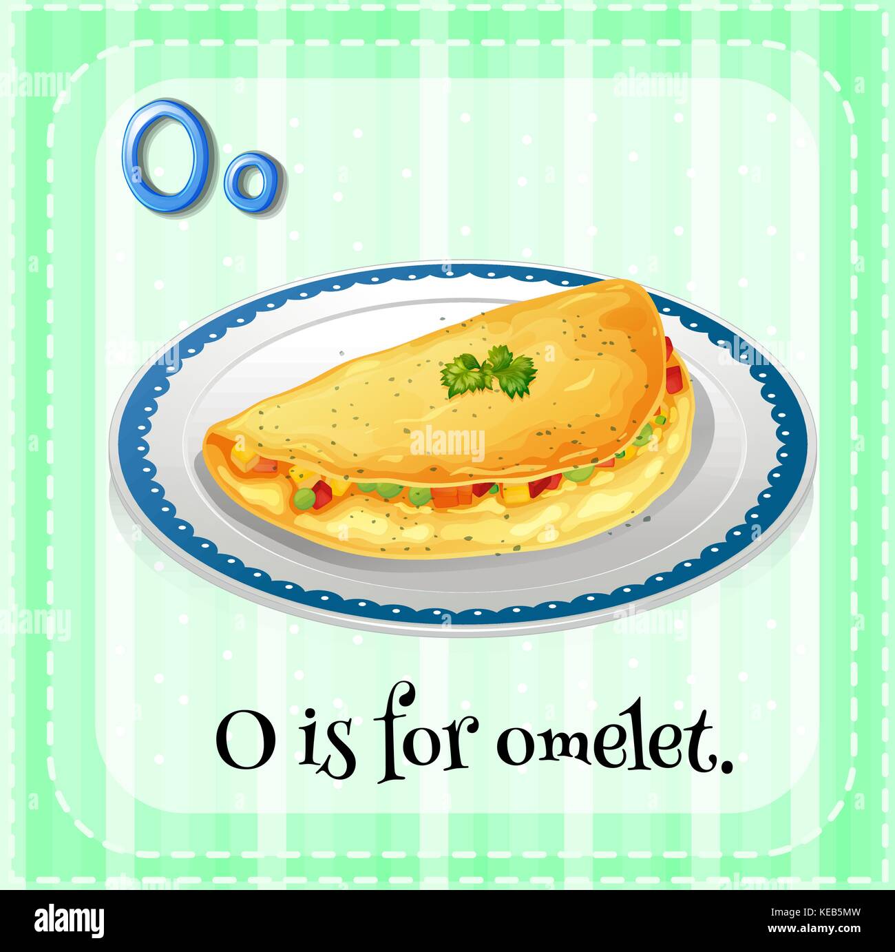 English flashcard letter O is for omelet Stock Vector Image & Art - Alamy