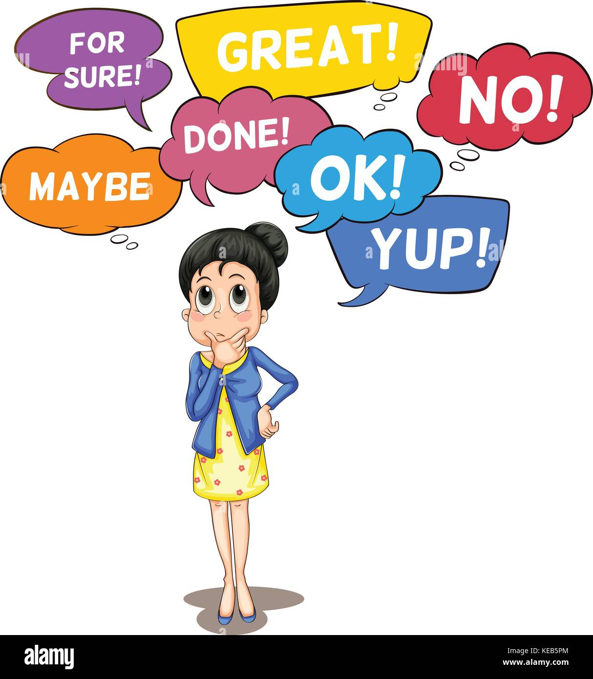 Woman thinking about many things Stock Vector Image & Art - Alamy