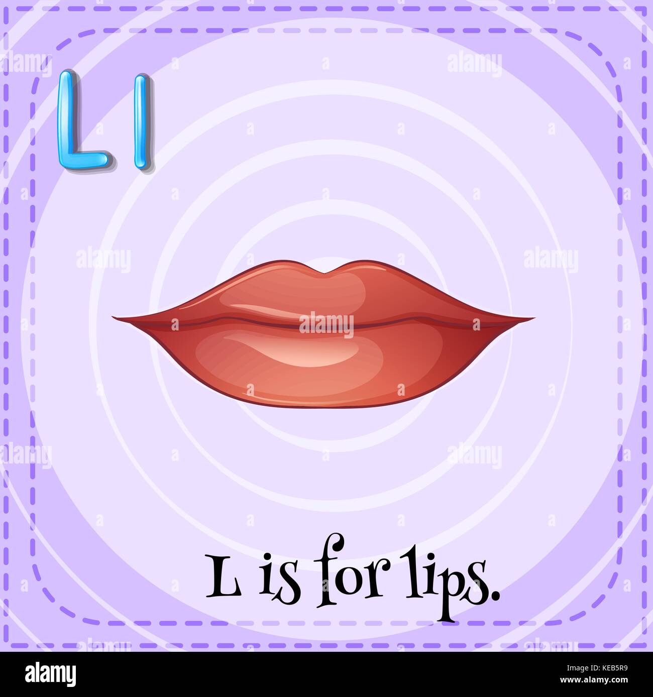 Flashcard letter L is for lips Stock Vector Image & Art - Alamy