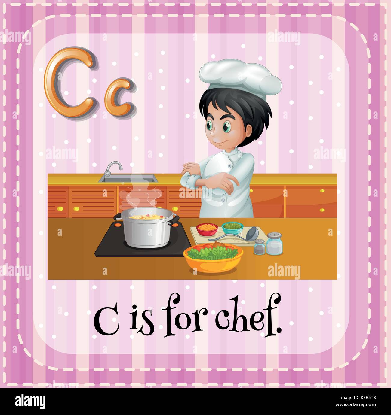 Children learning to cook Stock Vector Images - Alamy