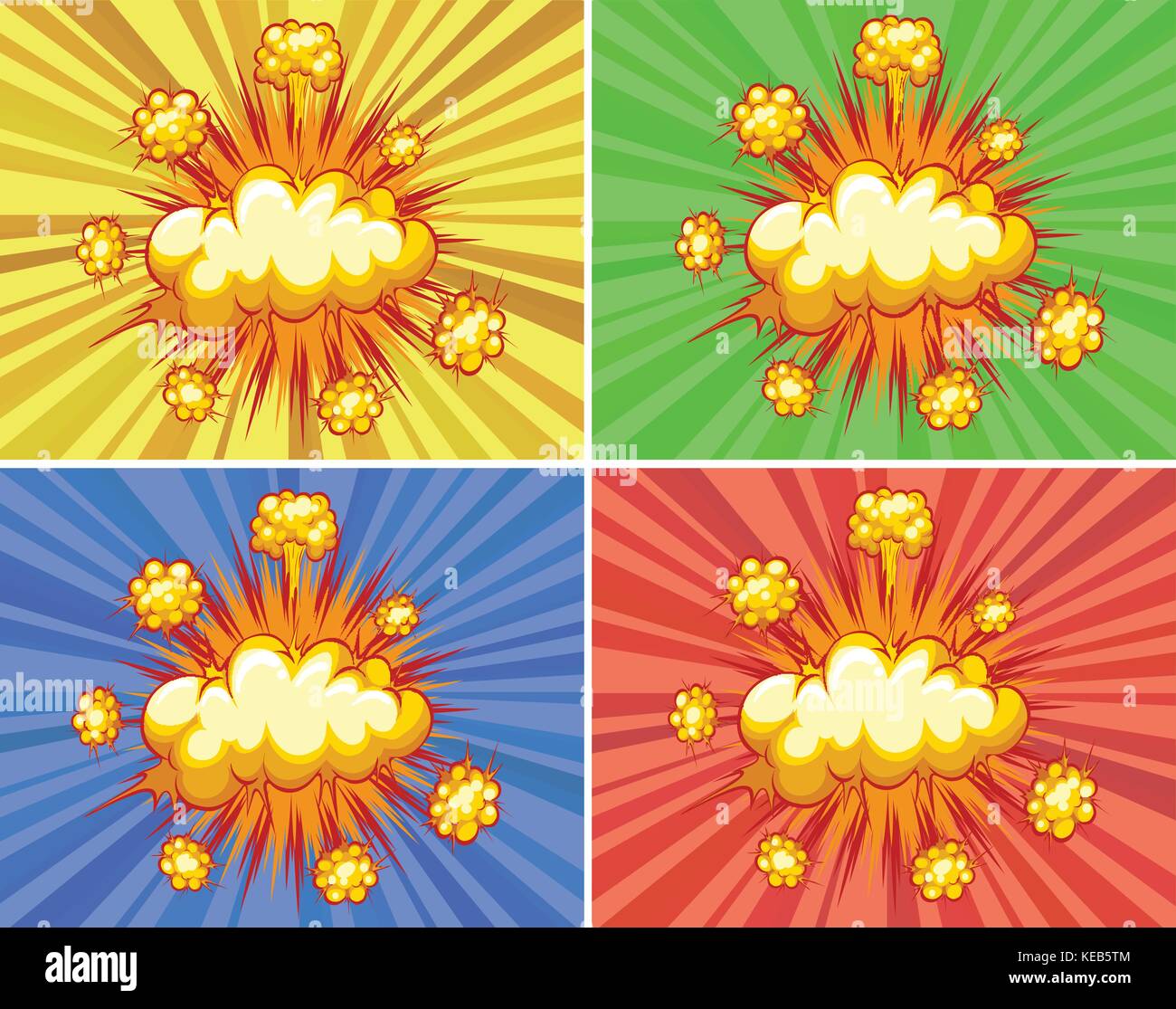 Cloud explosions with different color background Stock Vector Image ...
