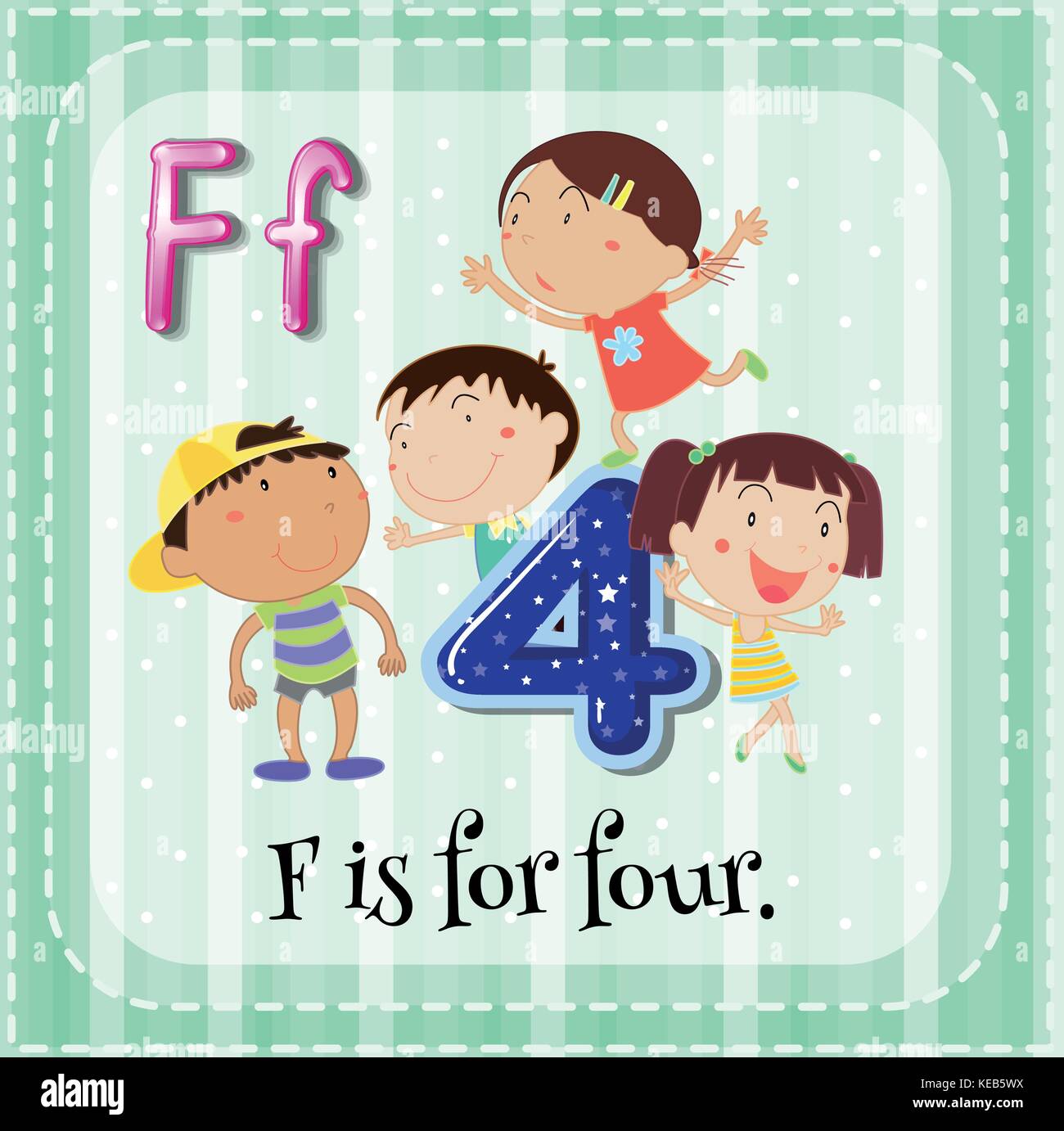 Flashcard letter F is for four Stock Vector Image & Art - Alamy