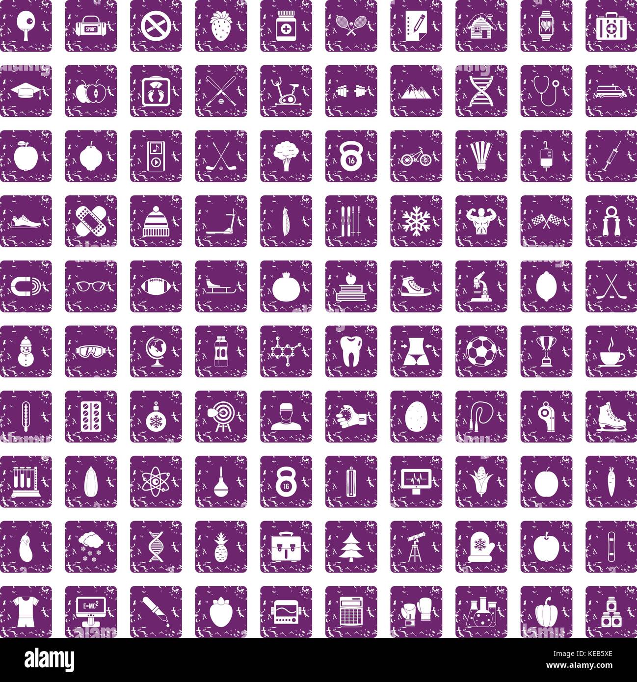 100 well person icons set grunge purple Stock Vector Image & Art - Alamy