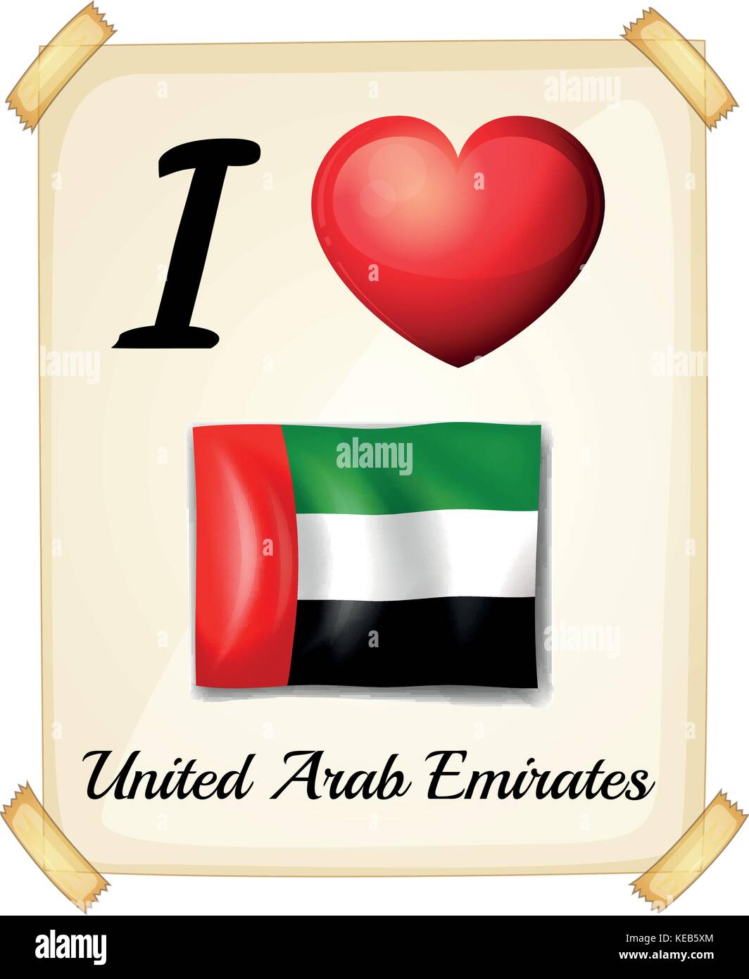 Illustration of i love united arab emirates sign Stock Vector Image ...