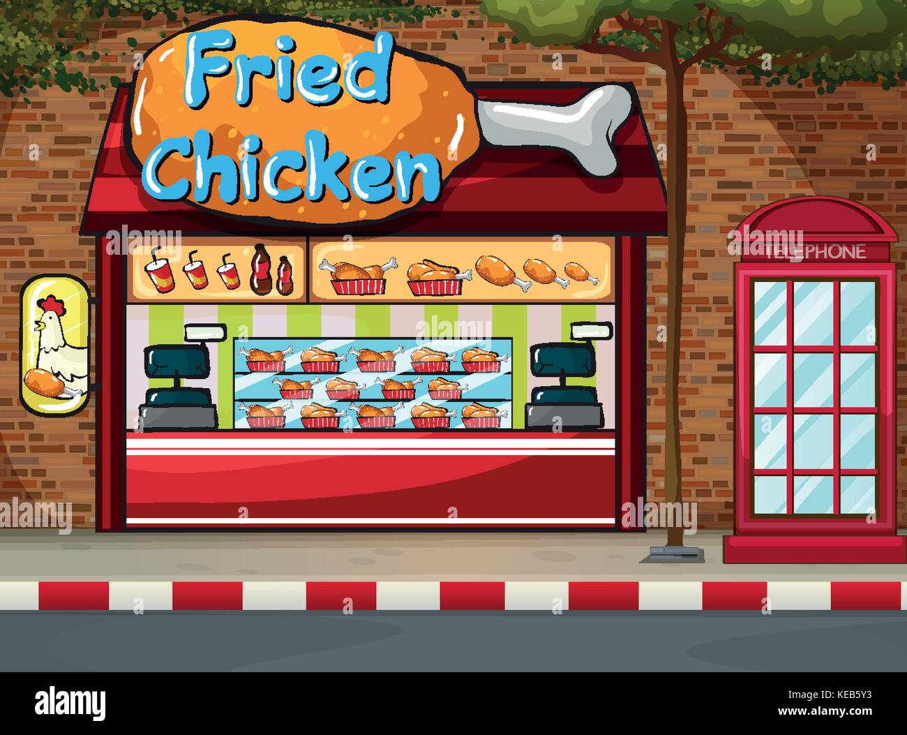 Fastfood shop on the street by the sidewalk Stock Vector Image & Art ...