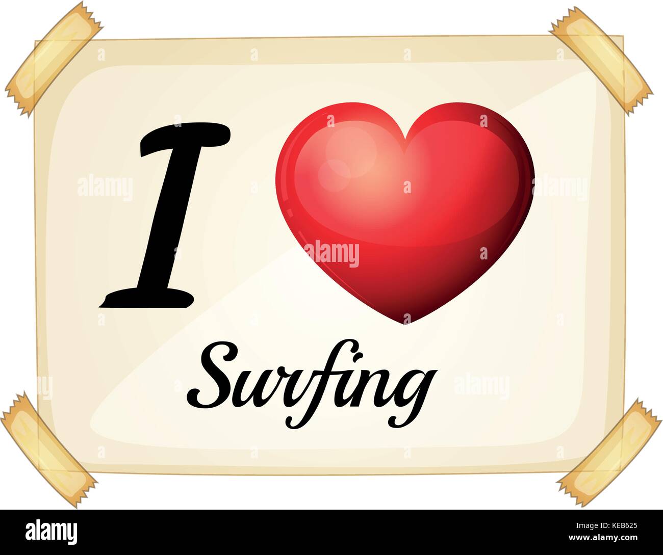 Illustration of I love surfing banner Stock Vector Image & Art - Alamy