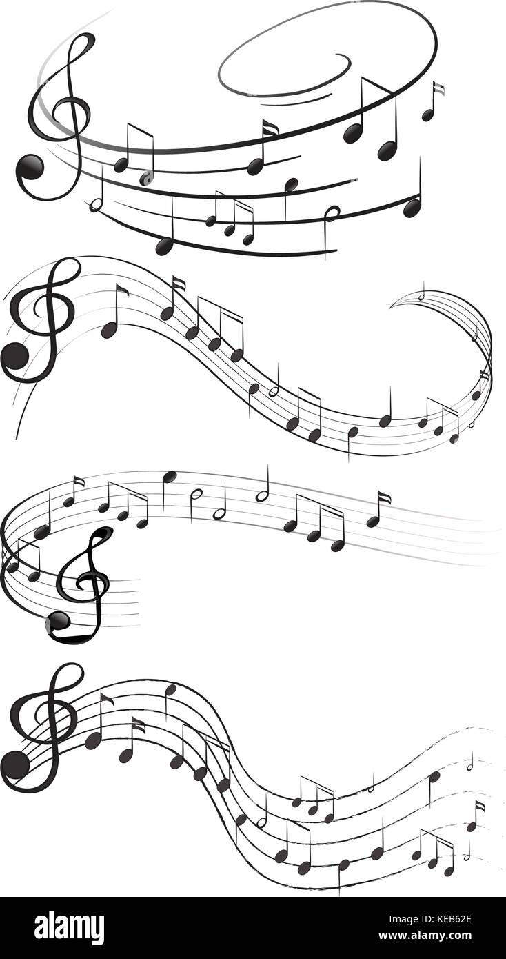 Four set of music notes Stock Vector Image & Art - Alamy