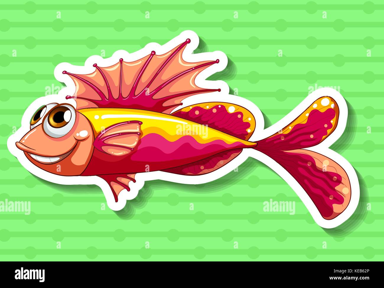Closeup fancy fish on green background Stock Vector Image & Art - Alamy