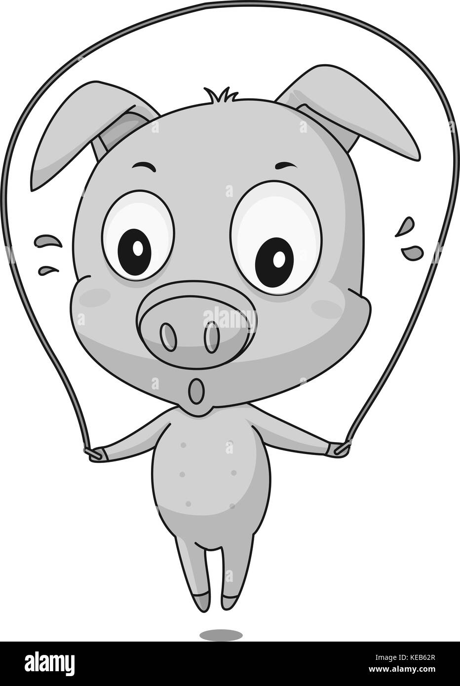 Cute little pig jumping on the rope Stock Vector Image & Art - Alamy