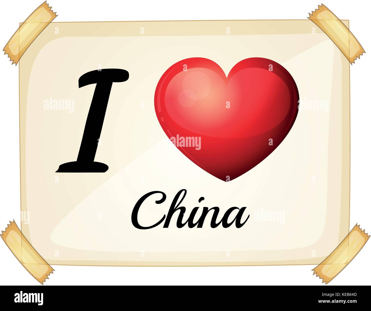 Illustration of I love China banner Stock Vector Image & Art - Alamy