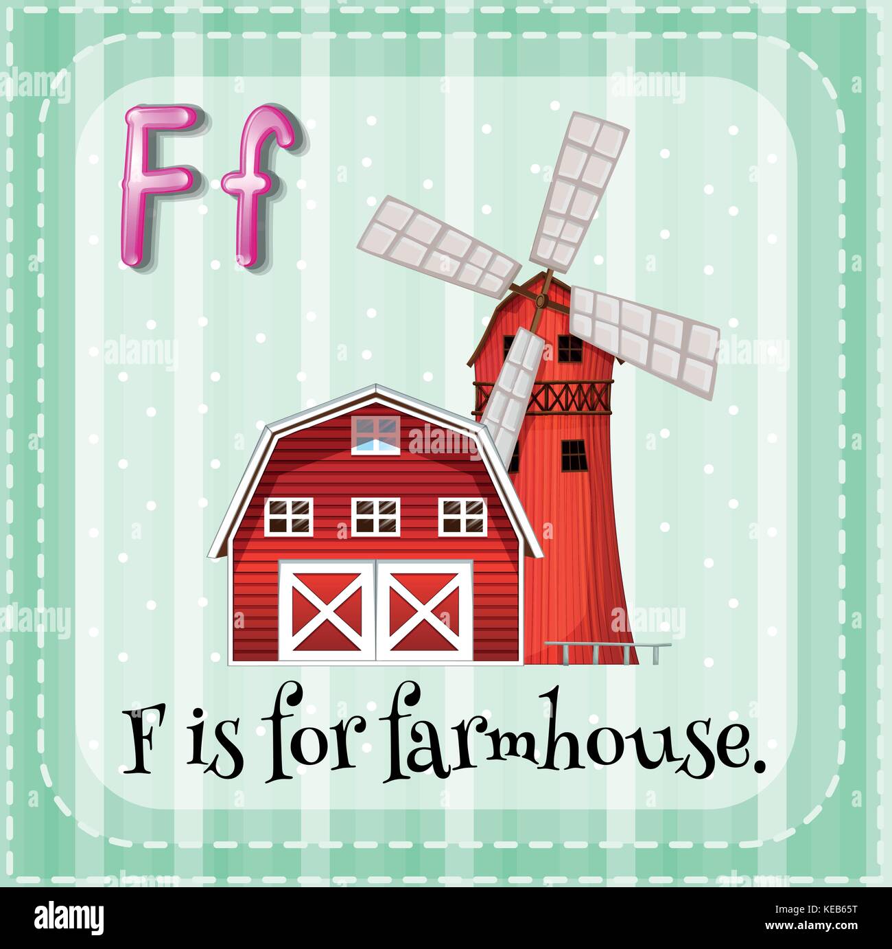 Flashcard letter F is for farmhouse Stock Vector Image & Art - Alamy