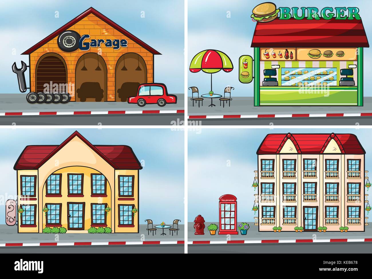 four different places Stock Vector Image & Art - Alamy