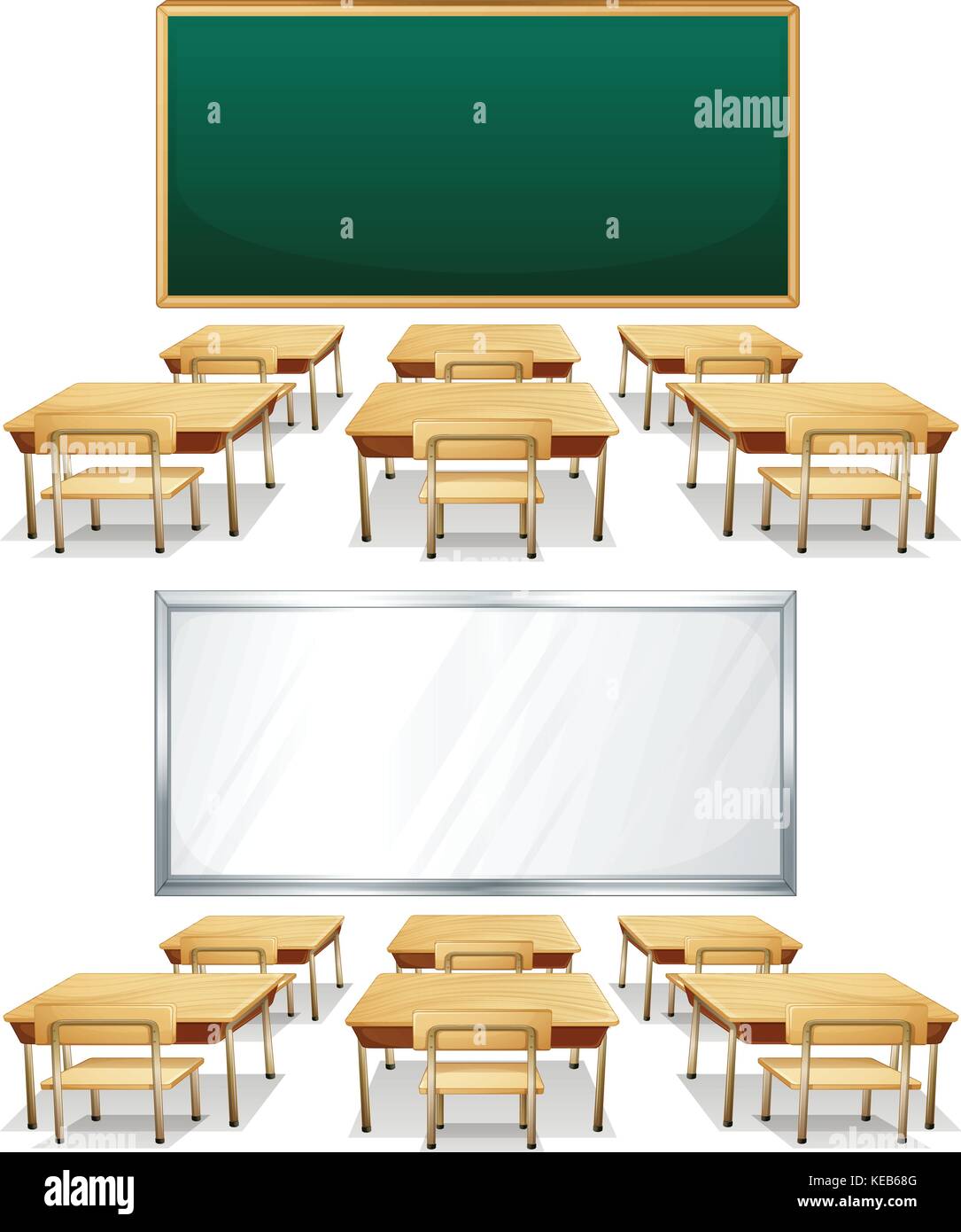 Illustration of two classrooms with boards Stock Vector Image & Art - Alamy