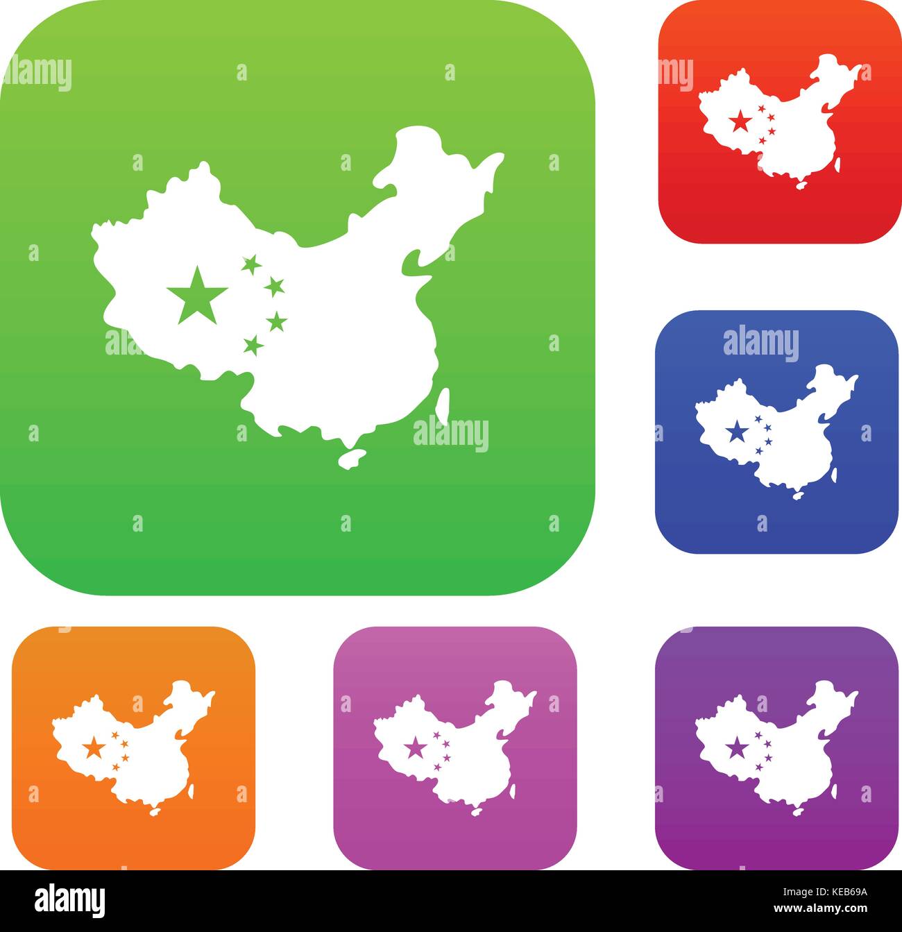 Map of China set color collection Stock Vector Image & Art - Alamy