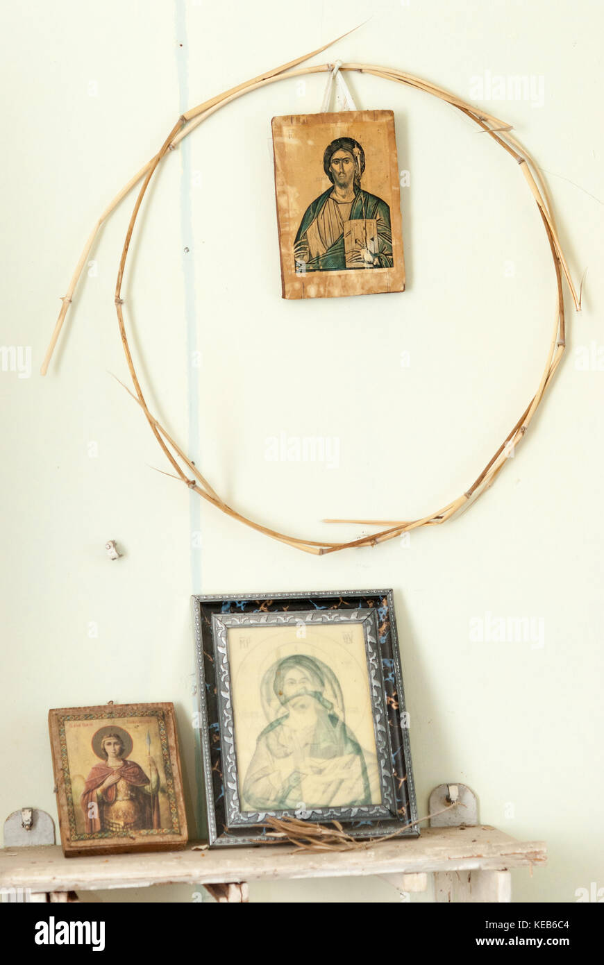 Abandoned home interior with objects on the floor - clothes and ...