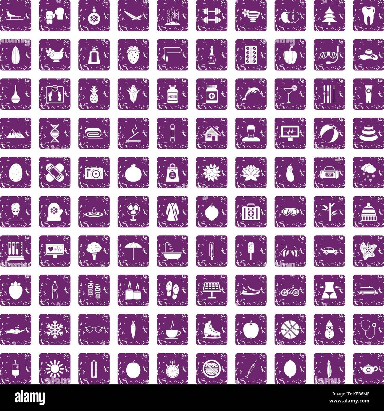 100 women health icons set grunge purple Stock Vector Image & Art - Alamy