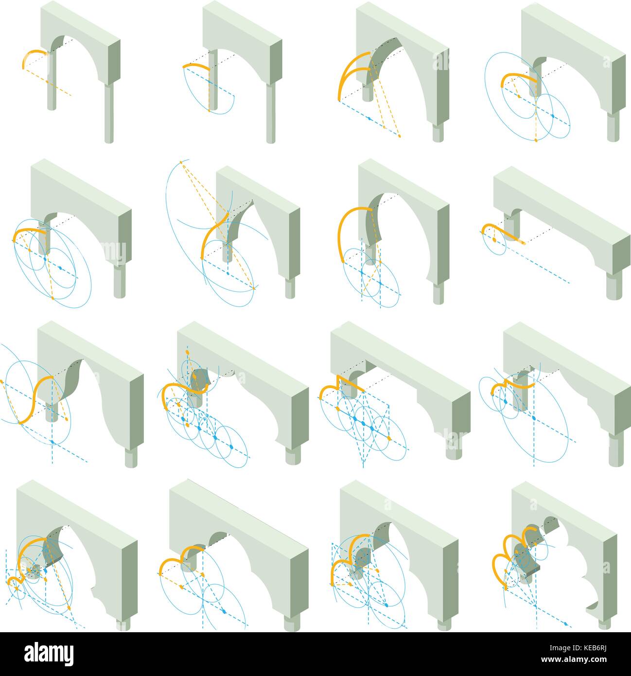 Arch types icons set, isometric style Stock Vector Image & Art - Alamy